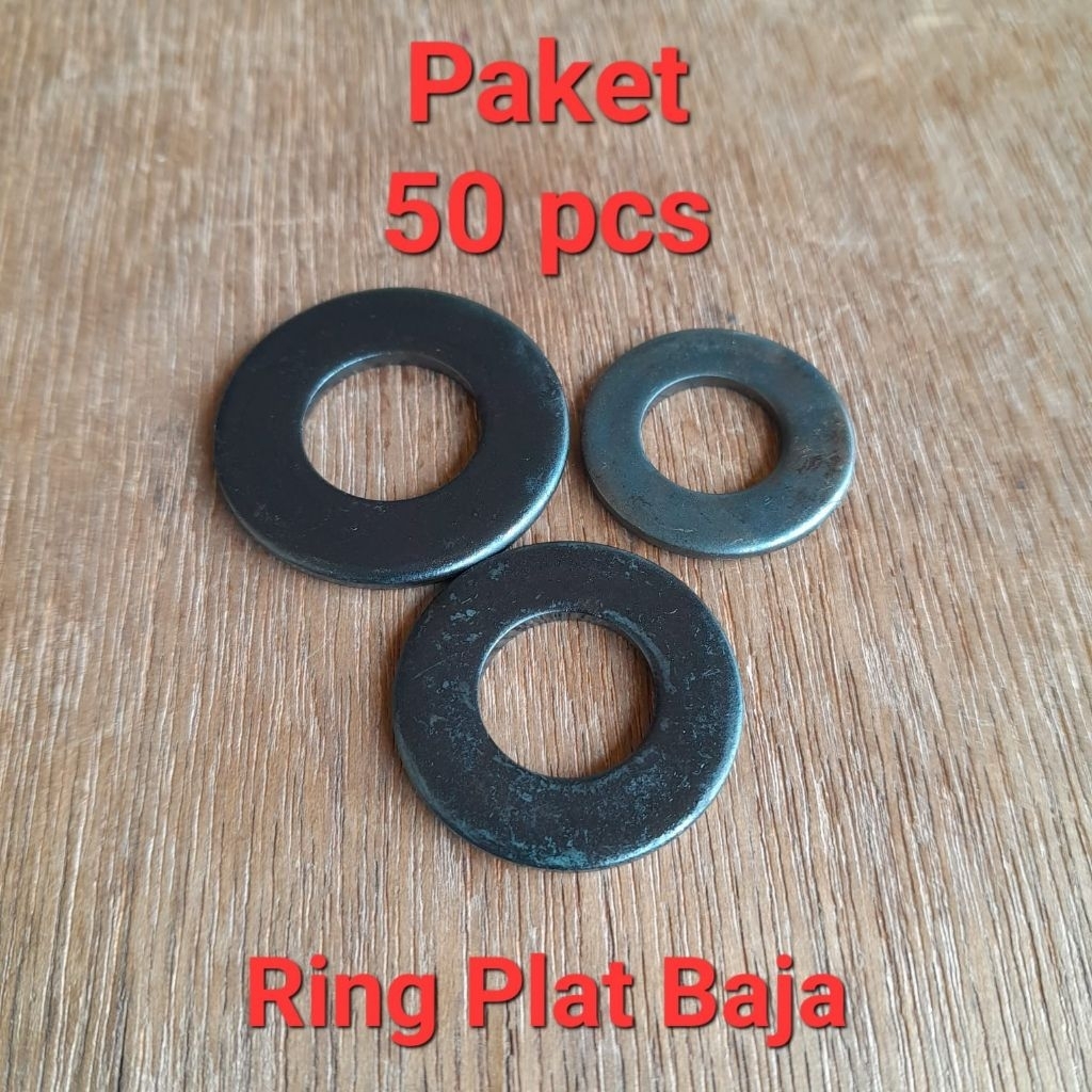 Jual Ring plat baja hitam (paket 50 pcs) | flat washer baja | ring baja ...
