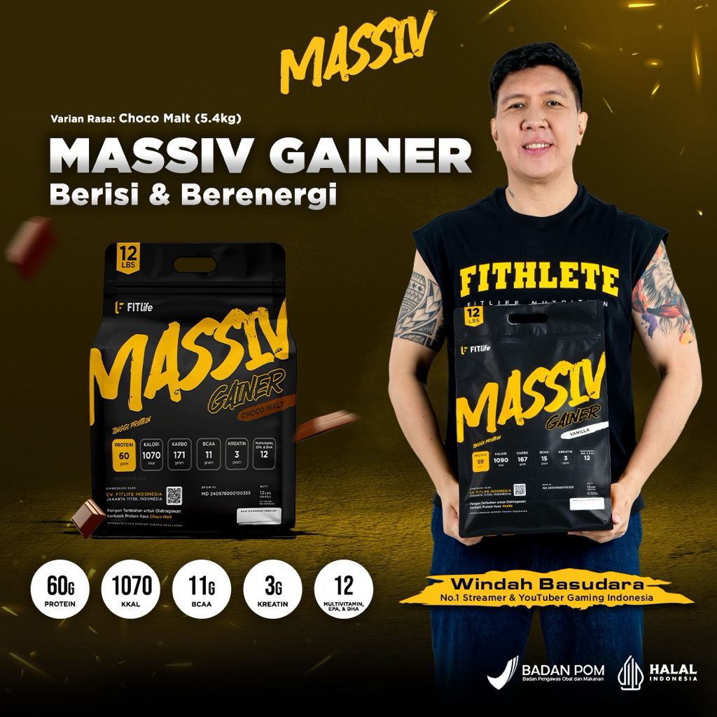 Jual FITlife Massiv Gainer 12 lbs Weight Gainer Penambah Berat Badan ...