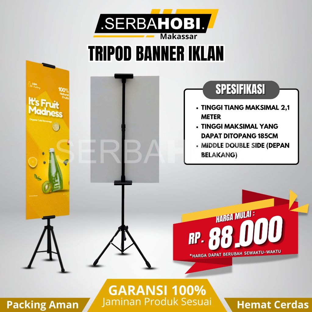 Jual Tripod Stand Banner Iklan / Tiang iklan untuk Banner | Shopee ...