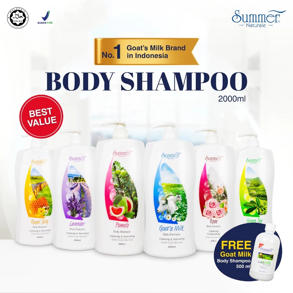 Jual SUMMER BODY SHAMPOO 2 LITER FREE 500ML | Shopee Indonesia