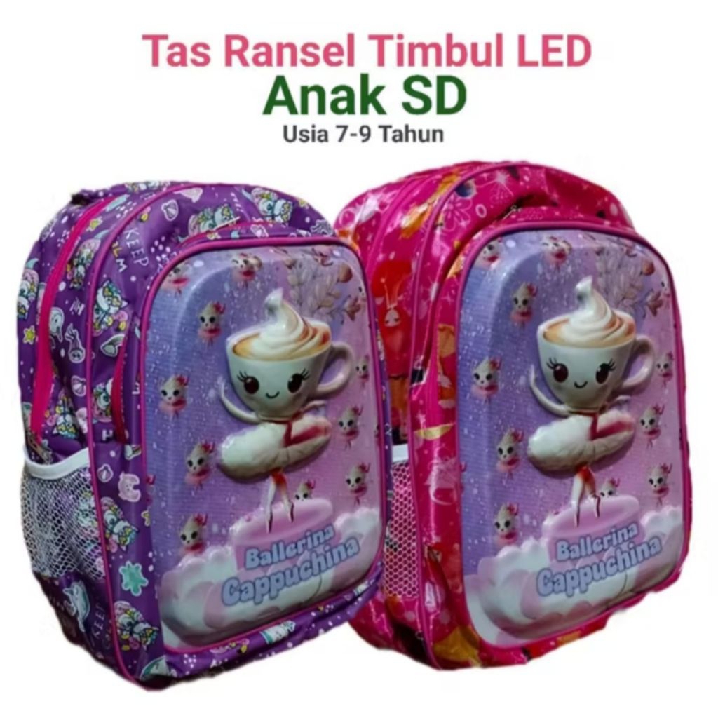 Jual Tas TK Paud Gambar 3D / Tas Ransel TK Paud Lampu LED / Tas TK Paud ...