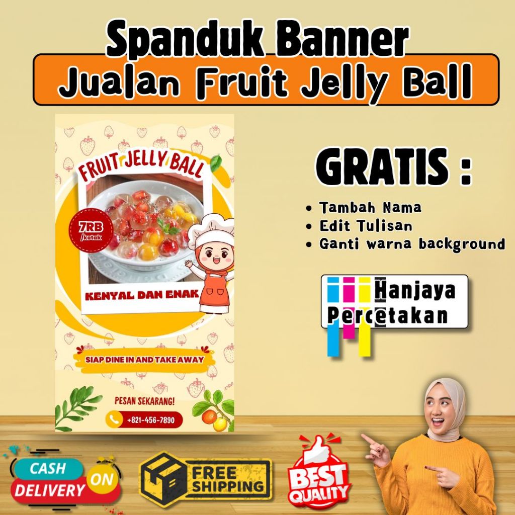 Jual SPANDUK BANNER JUALAN MAKANAN KEKINIAN FRUIT JELLY BALL | Shopee ...