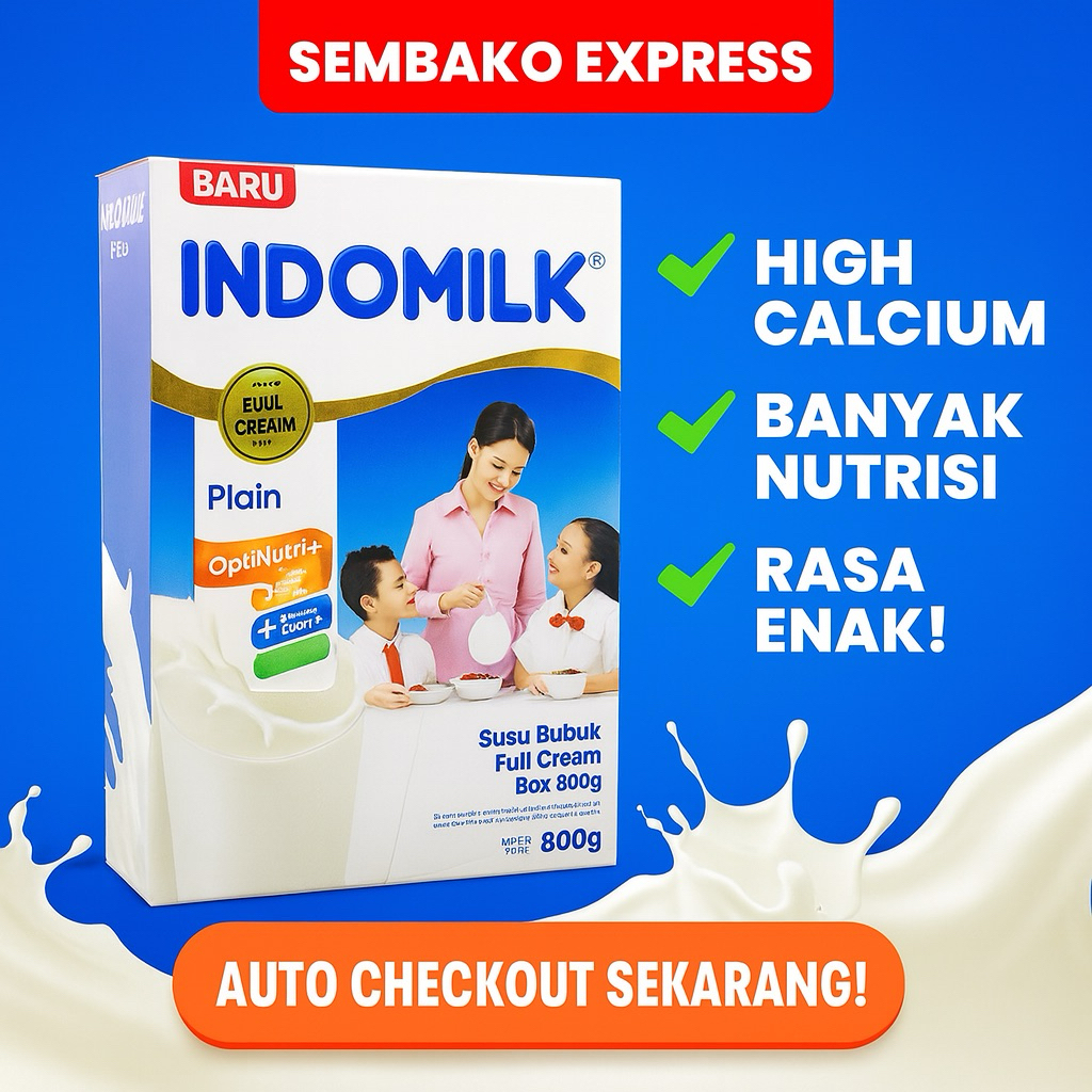 Jual Indomilk Susu Bubuk Omega-3 Full Cream Box 800g – Nutrisi Lengkap ...