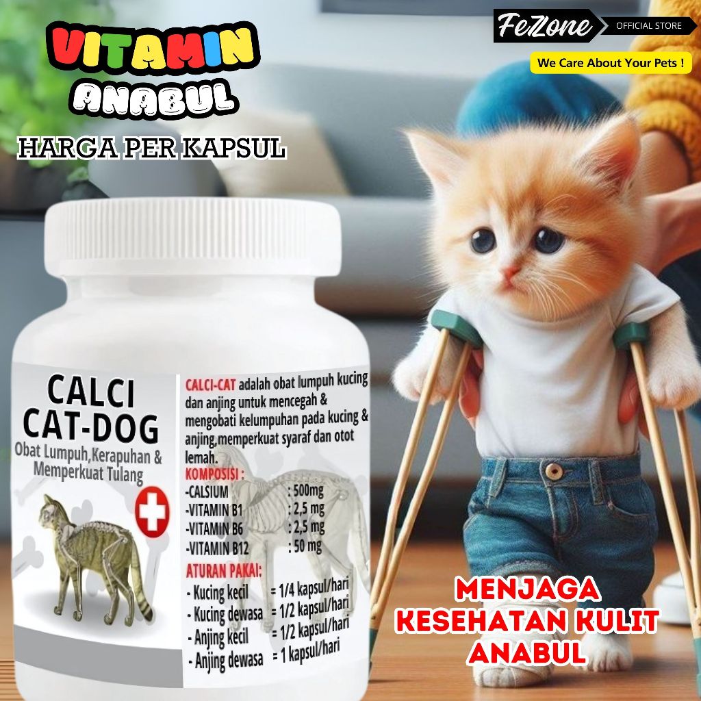 Jual SUPLEMEN TULANG KUCING OBAT LUMPUH CALCI CAT-DOG KUCING ANJING ...