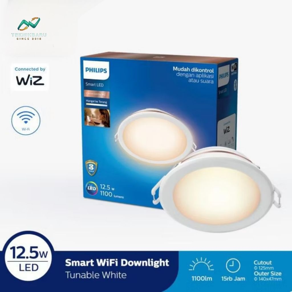Jual Lampu Downlight Philips 12.5W LED WIFI Bluetooth Tunable White 12. ...