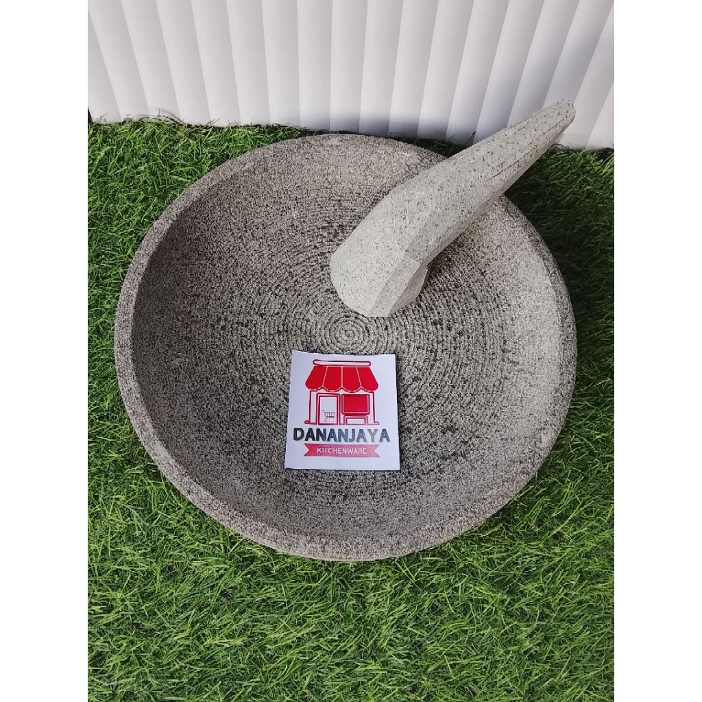 Jual Cobek + Ulekan Batu Asli Gunung Ukuran 30 cm | Shopee Indonesia
