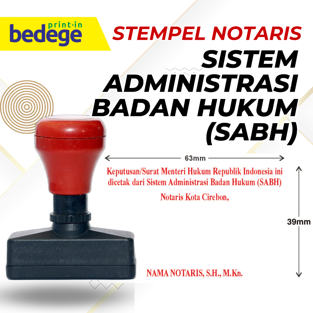 Jual STEMPEL NOTARIS SISTEM ADMINISTRASI BADAN USAHA (SABU) , SISTEM ...