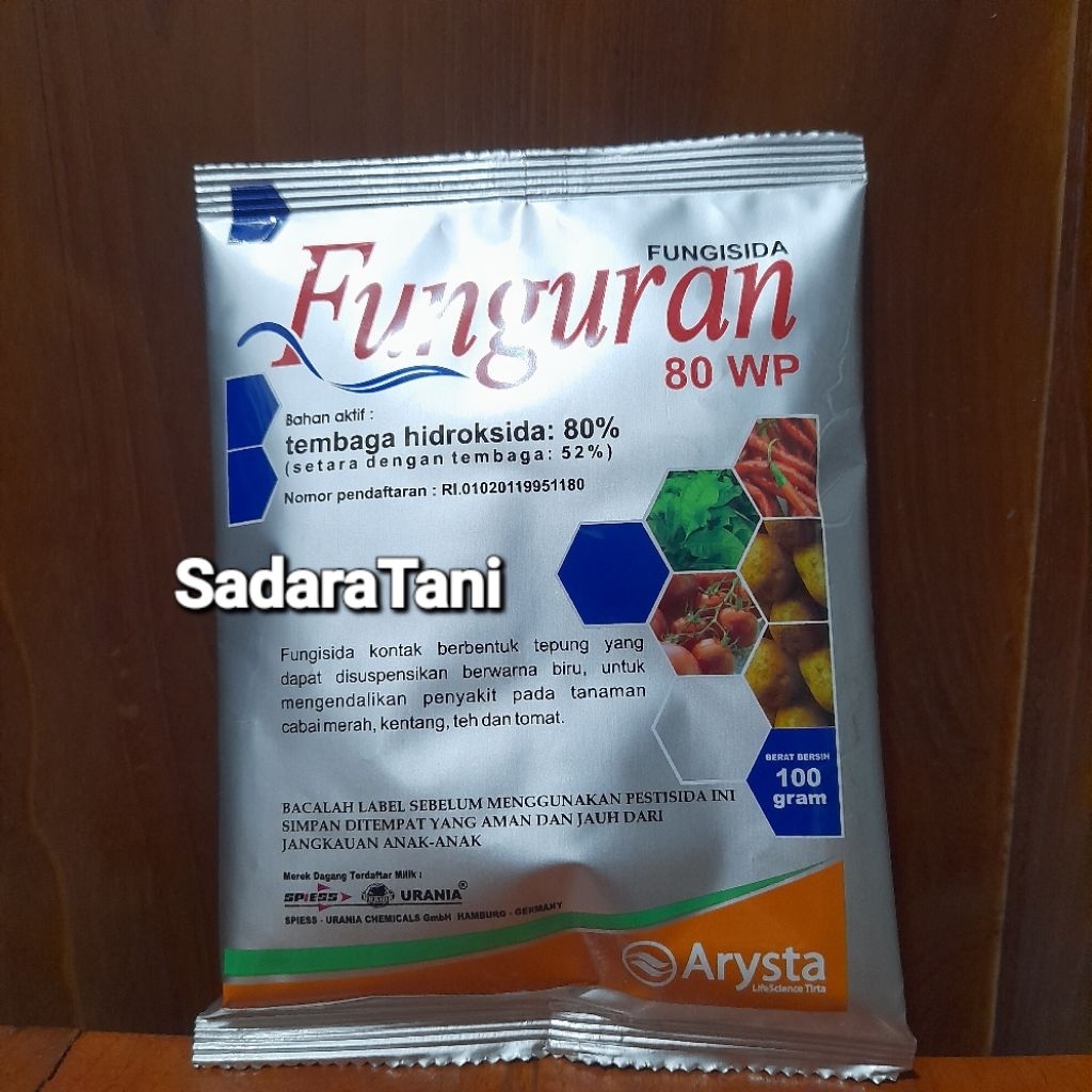 Jual Fungisida Funguran 80WP 100Gr Bahan aktif : Tembaga Hidroksida 80% ...
