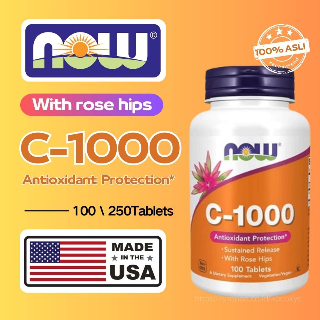 Jual NOW Vitamin C-1000 C1000 100 Tablets / 250Tablets - imun daya ...