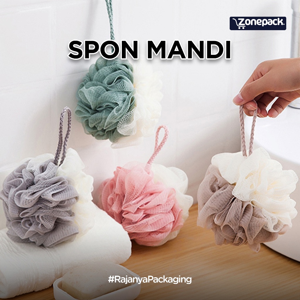 Jual Spons Mandi Jaring Shower Puff Pembersih Badan 2 Sisi Warna ...