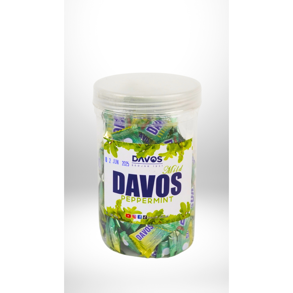 Jual DAVOS Mild Peppermint Kemasan Toples Permen Mint Legendaris ...
