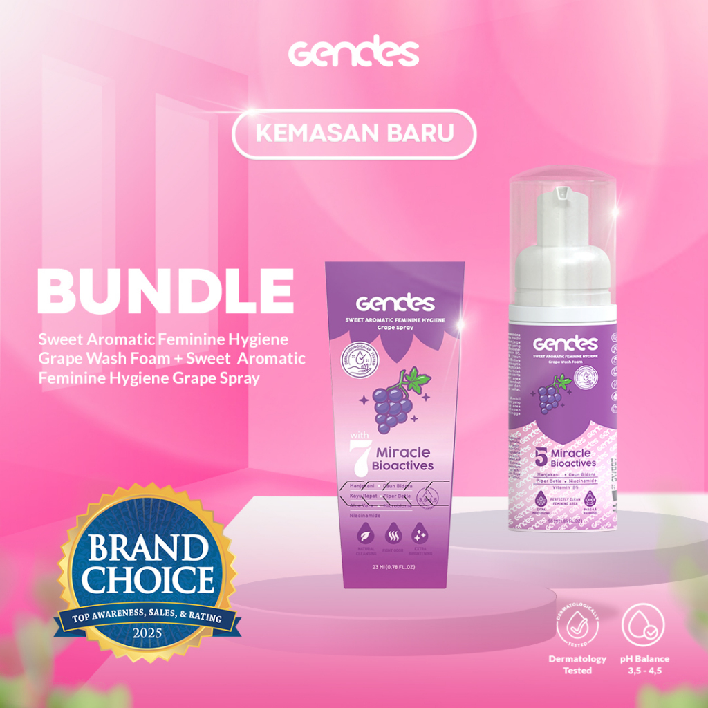 Jual Gendes Paket Promo Bundling Feminine Wash Foam Grape dan Sweet ...