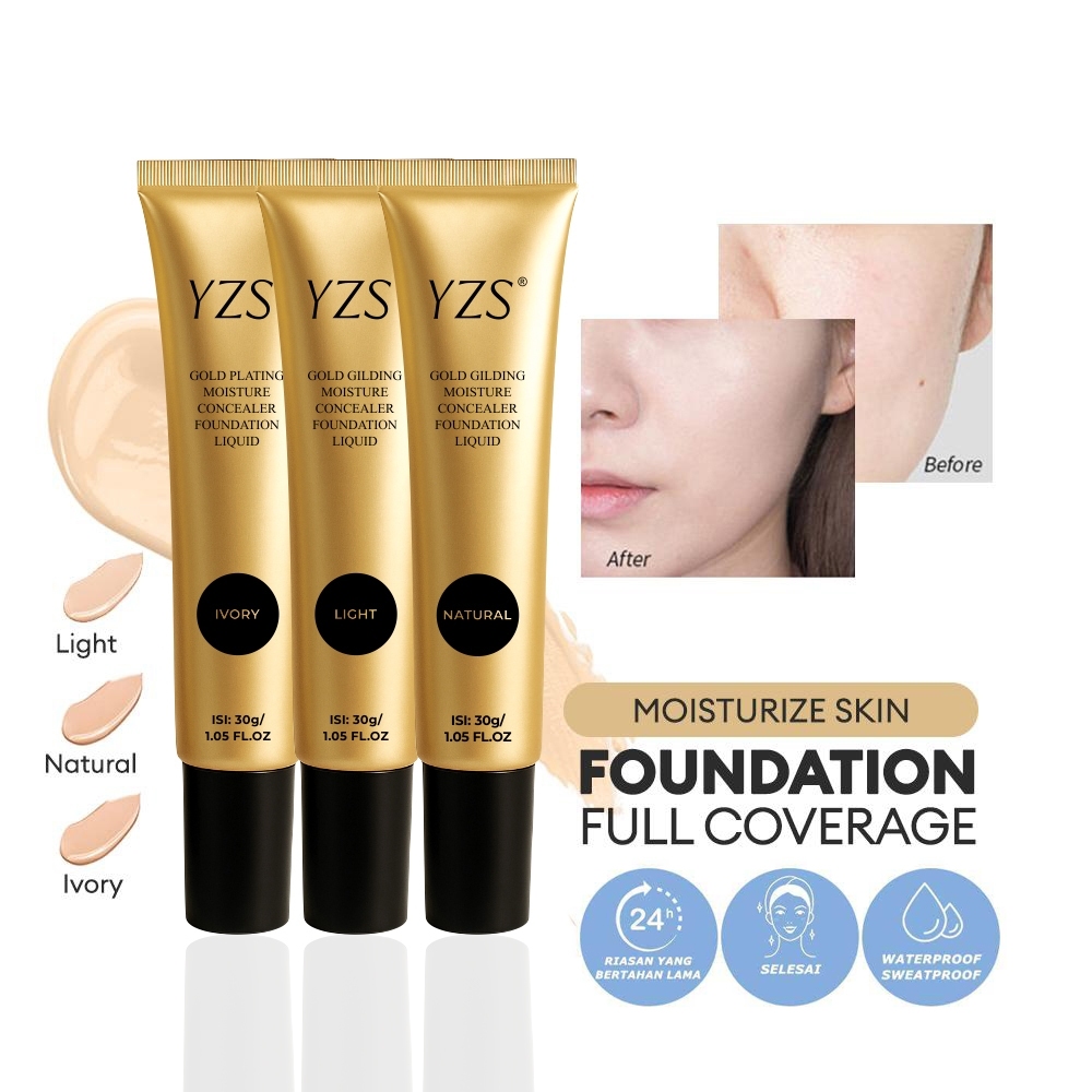 Jual YZS Moisture Concealer Foundation Liquid Alas Bedak Full Coverage ...