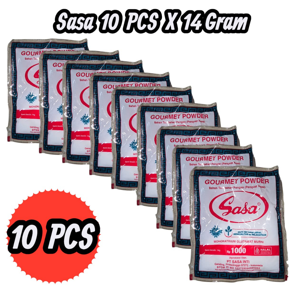 Jual 10 Pcs Sasa MSG 14g Sachet Bumbu Dapur Halal Mononatrium Glutamat ...