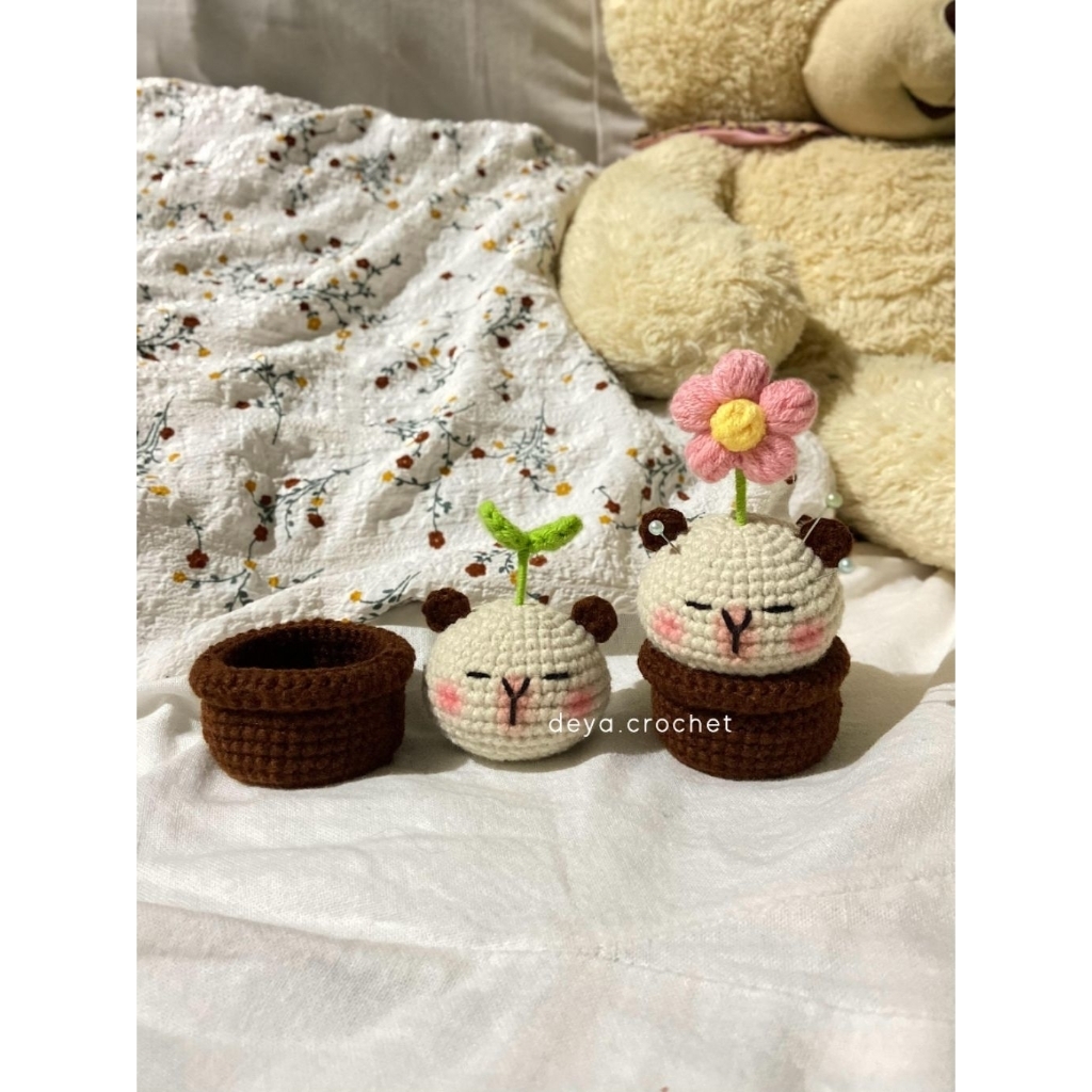 Jual Capybara Plant Box | Tempat Perhiasan & Pentul Rajut | Crochet ...