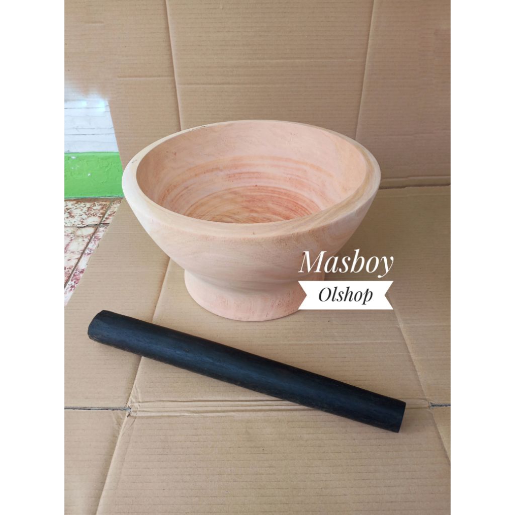 Jual Lumpang Kayu Jumbo 30 Cm / Dulang Kayu Jadul / Alu Tumbukan ...