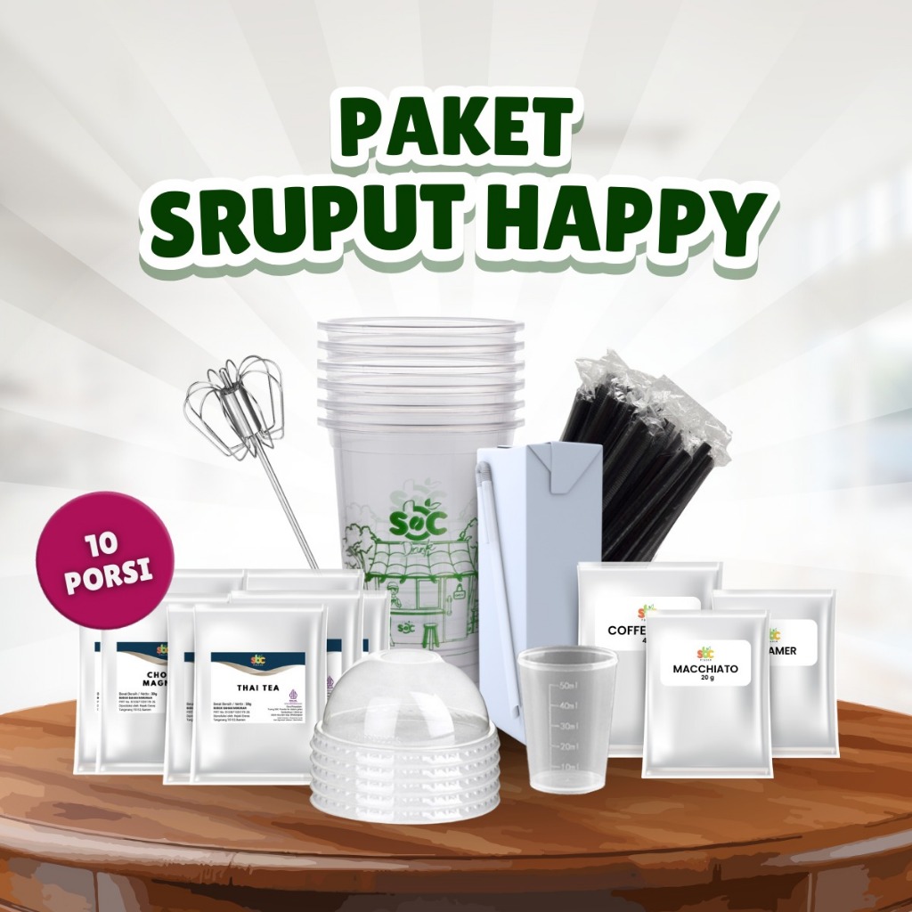 Jual Paket Sampel Usaha Sruput Happy Bubuk Minuman Kekinian | Shopee ...