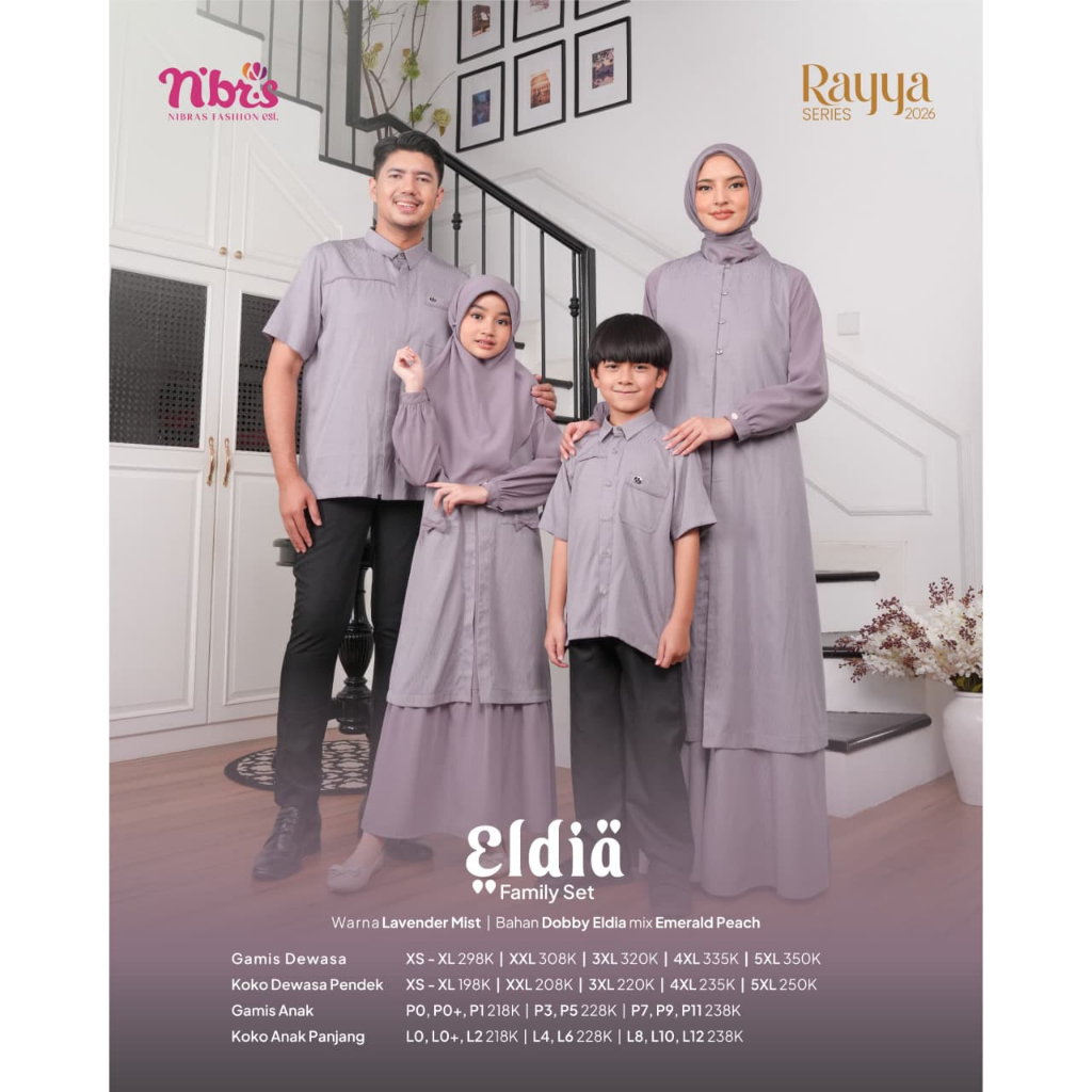 Jual CLADIA FAMILY SET WARNA LAVENDER MIST BY NIBRAS TERBARU 2026 ...
