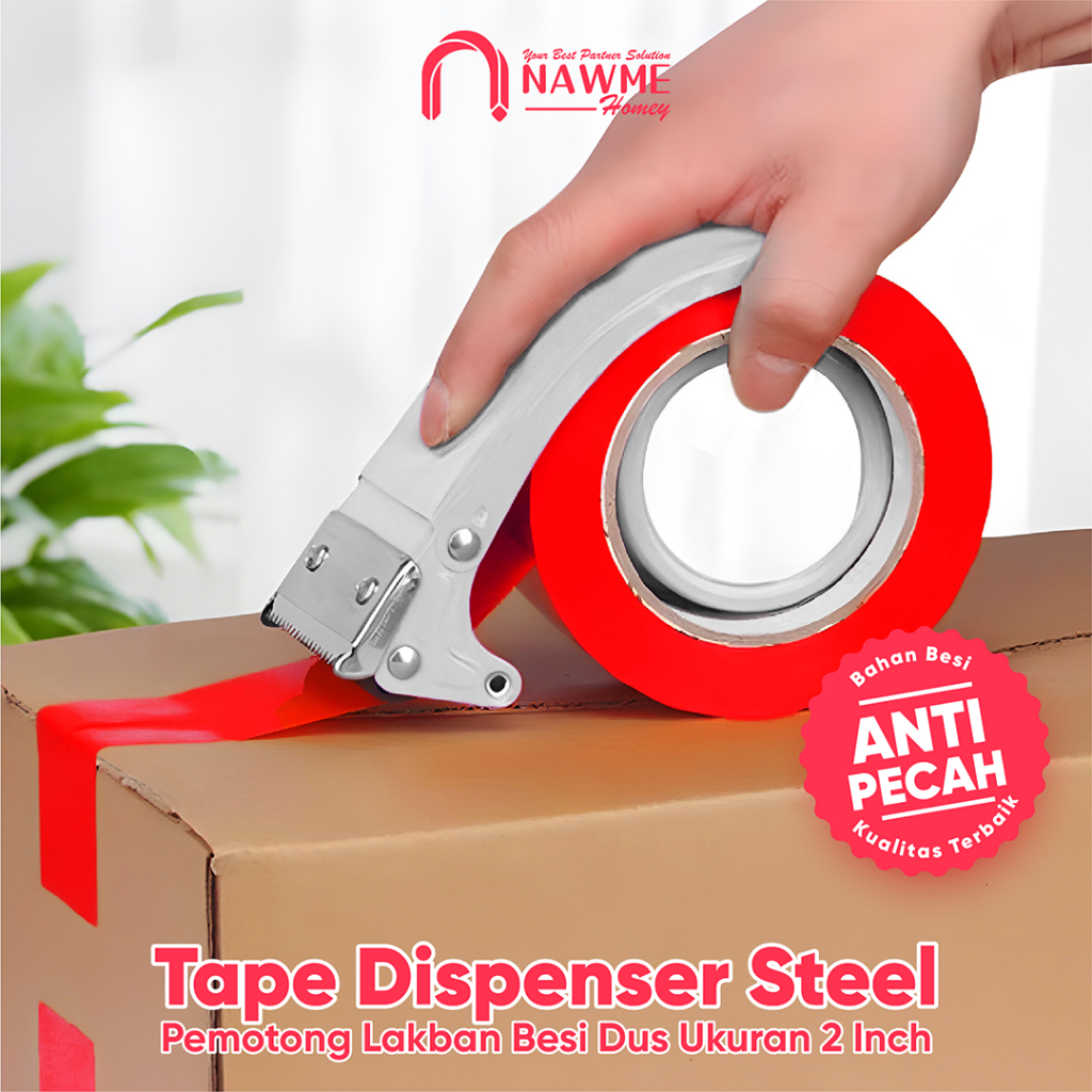 Jual Tape Dispenser Box Metal Steel Moshi Pemotong Selotip Lakban Besi ...