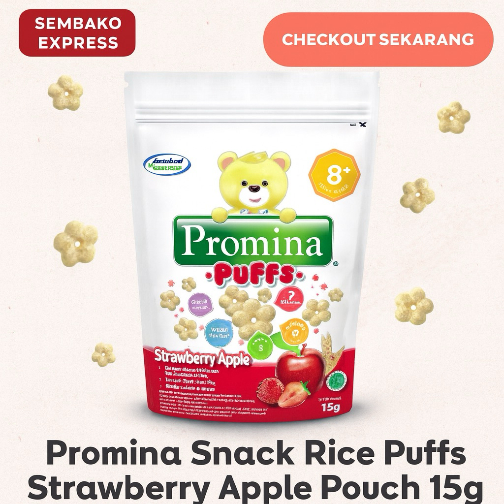Jual Promina Snack Rice Puffs Strawberry Apple Pouch 15g | Shopee Indonesia