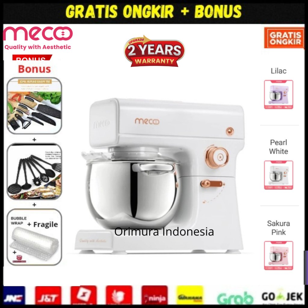 Jual Mecoo Stand Mixer - Mecoo Aesthetic Mixer 6 Liter Premium | Shopee ...