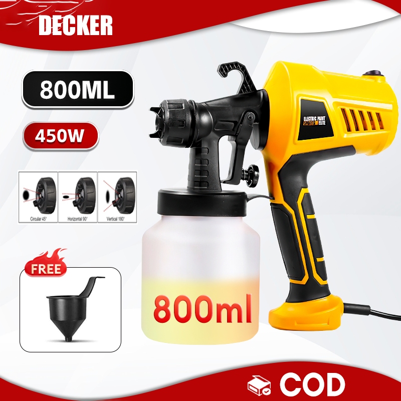 Jual DECKER 800ML Electric Spray Gun 400Watt Paint semprot Cat Mesin ...