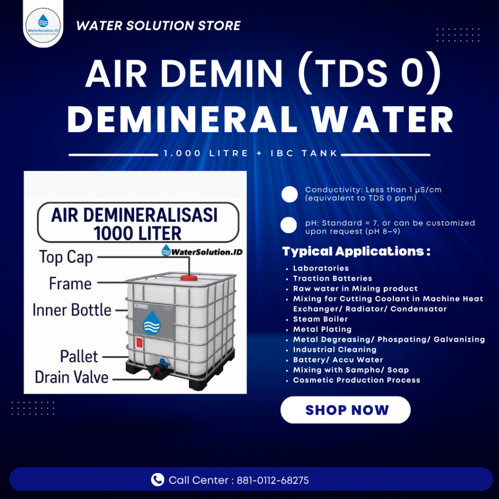 Jual Demin Water / Aquadest (1000 Liter + IBC Tank) | Shopee Indonesia