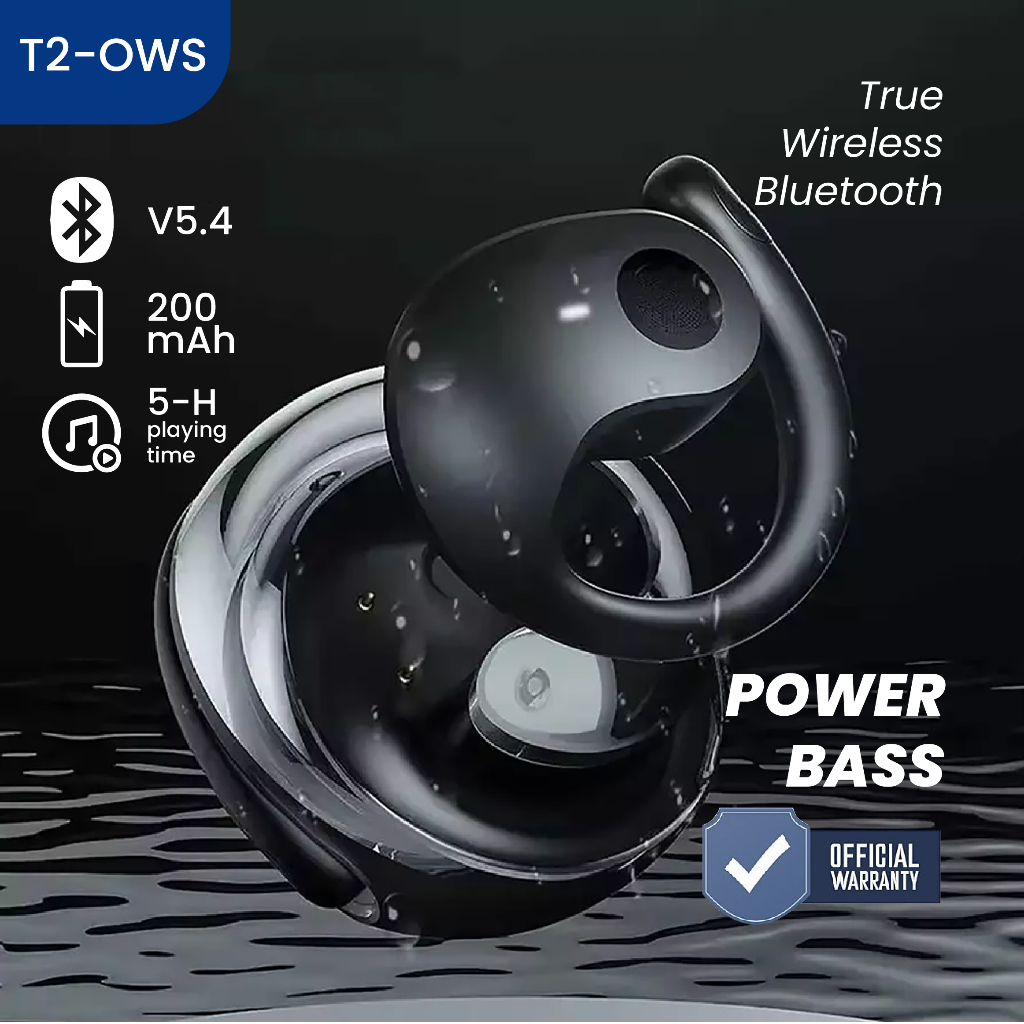 Jual TWS Bluetooth T2-OWS Earbuds – Headset Wireless Suara Jernih Power ...