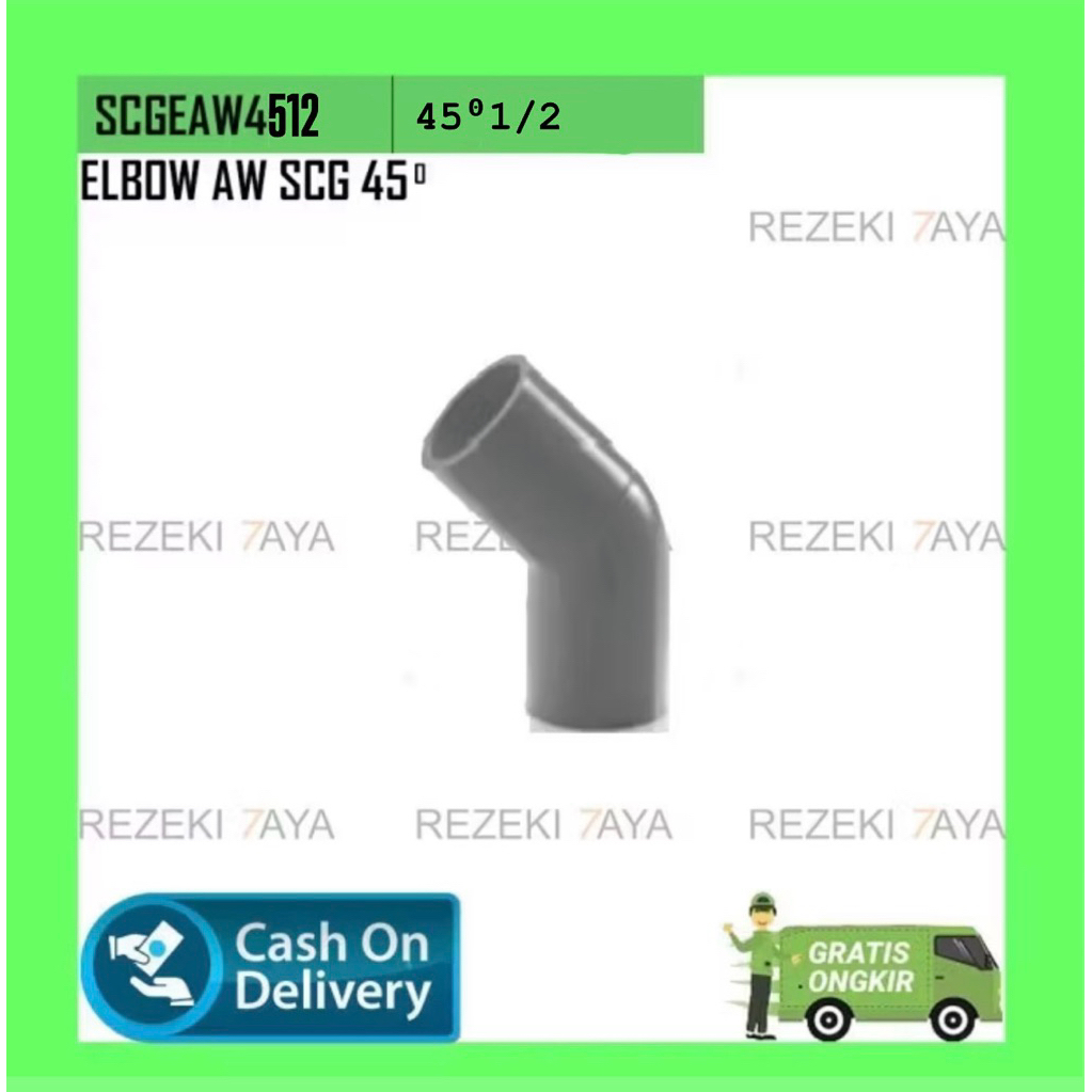 Jual ELBOW AW 45° 1/2 INCH FITTING PIPA AIR PVC SCG SAMBUNGAN SOKET ...