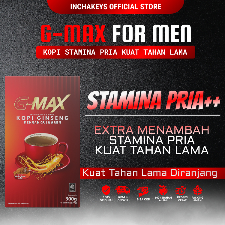 Jual KOPI G-MAX Minuman Kopi Stamina Extra Gingseng HALAL & BPOM Isi 10 ...