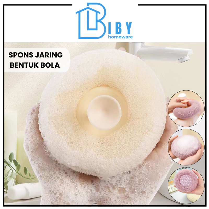 Jual BIBY Spons Jaring Lembut Bentuk Bola Gosok Busa Mandi Bath Ball ...