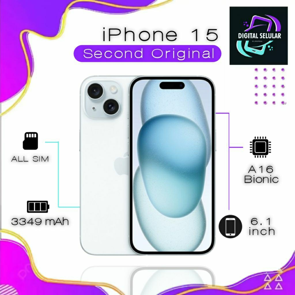 Jual IPHONE 15 DAN 15 PLUS 256GB 128GB SECOND MULUS ORIGINAL FULLSET BISA SEMUA OPERATOR GOOD ...