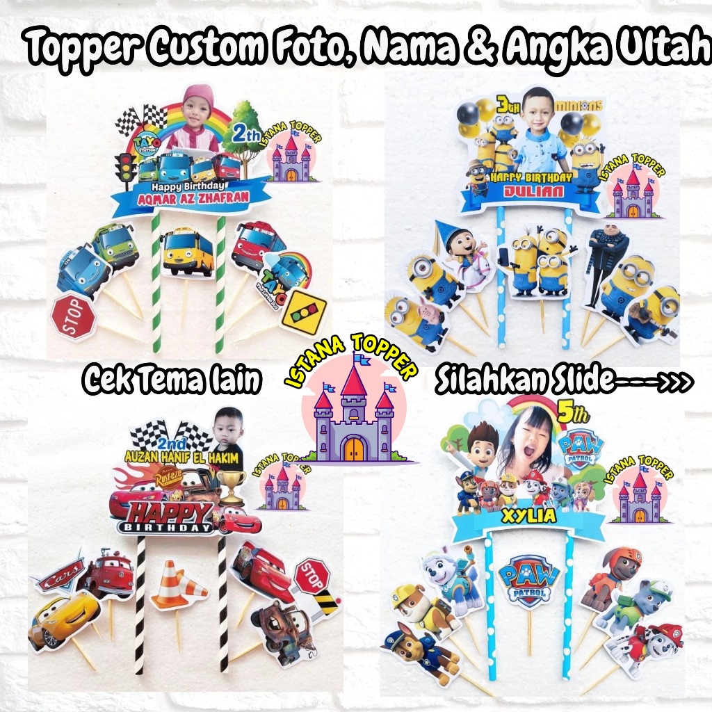 Jual Topper CUSTOM FOTO Tema Tayo, Cars, Toy.Story, Minion, Squid Game ...