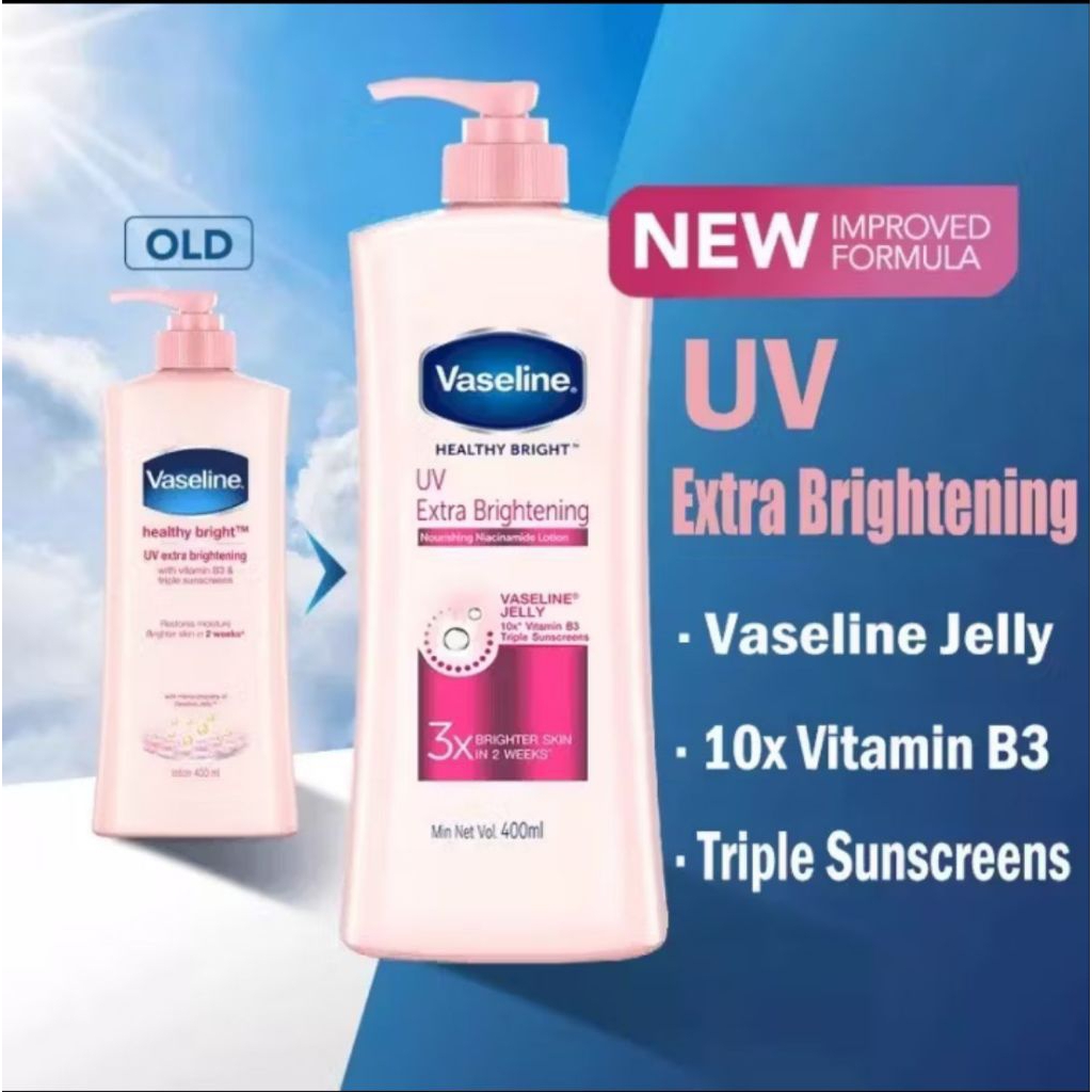 Jual Vaseline Healthy Bright UV Extra Brightening Lotion 400ml | Hand ...