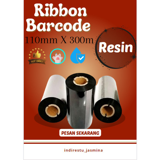 Jual Ribbon Barcode full Resin 110 x 300 / Sticker Ribbon Barcode ...