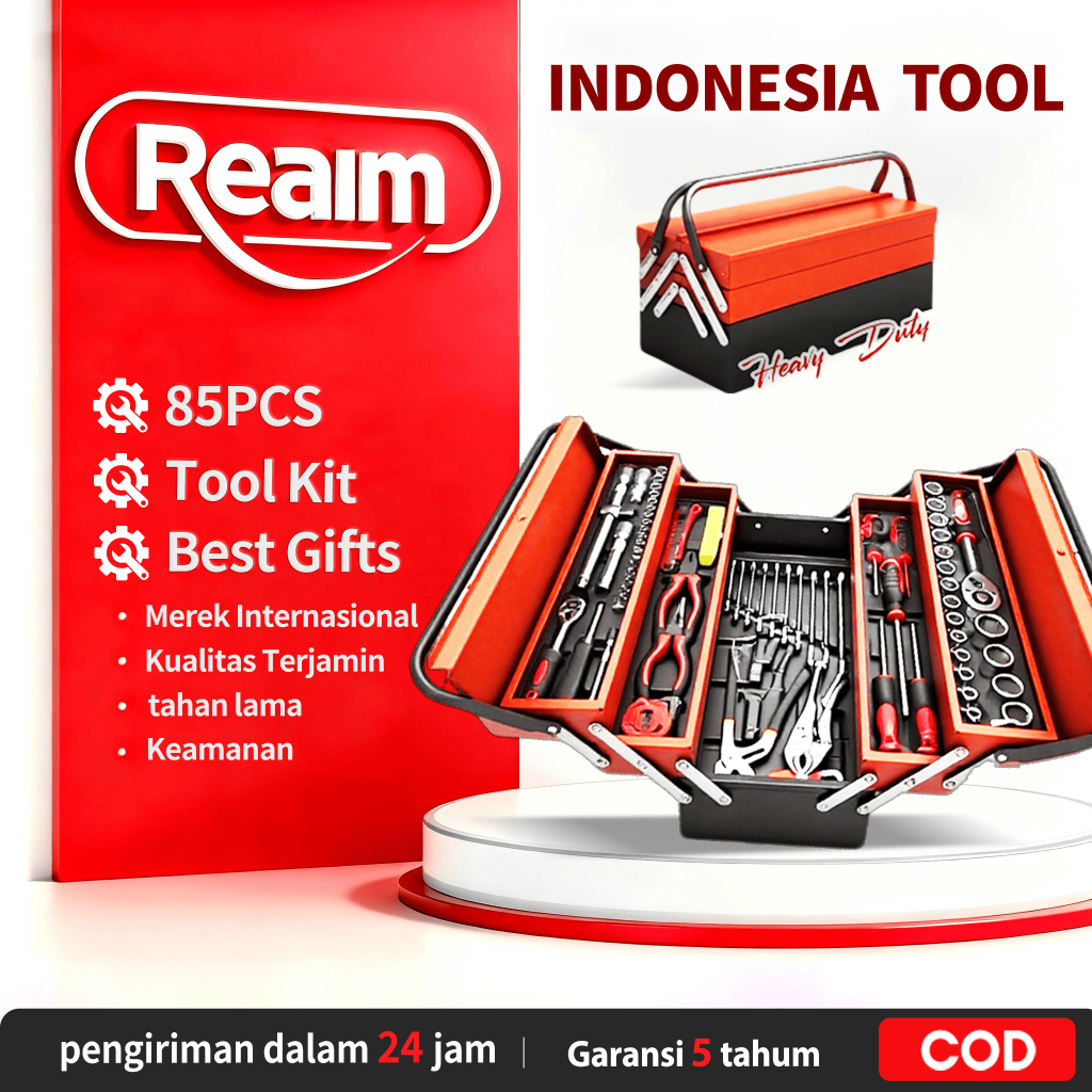 Jual Reaim Tool Kit 85 Pcs Alat Bengkel Tool Kit Kunci Sok Set ...