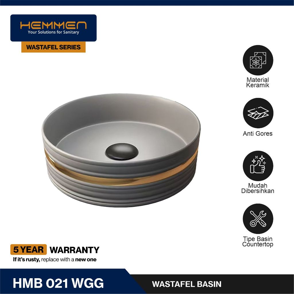 Jual HEMMEN - WASTAFEL CERAMIC SERIES - HMB 021 WGG Wastafel Cuci ...