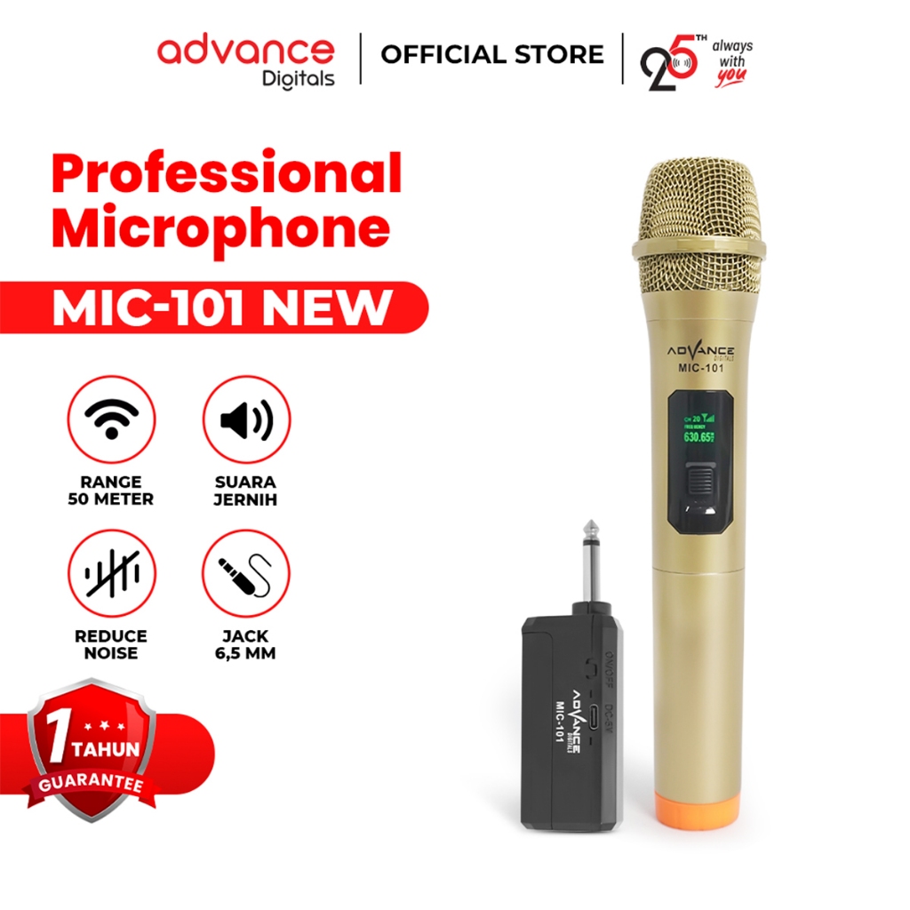 Jual Advance Professional Wireless Microphone Single Mikropon MIC101 ...