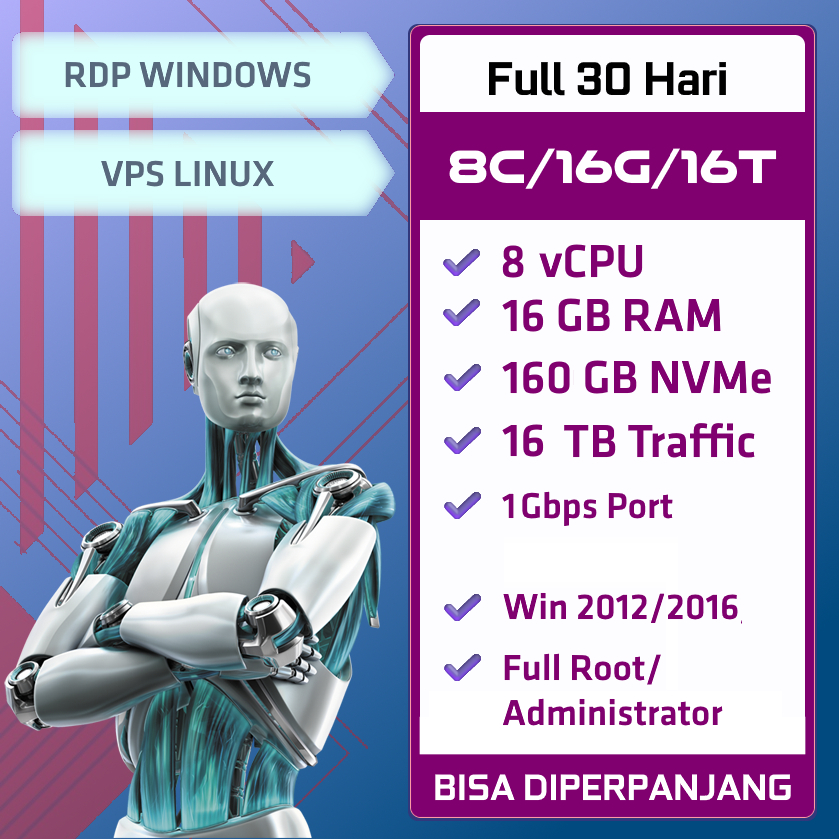 Jual USA - VPS Linux/RDP Windows Bulanan Upto 16 GB RAM | NVMe - BISA DIPERPANJANG Data & IP ...