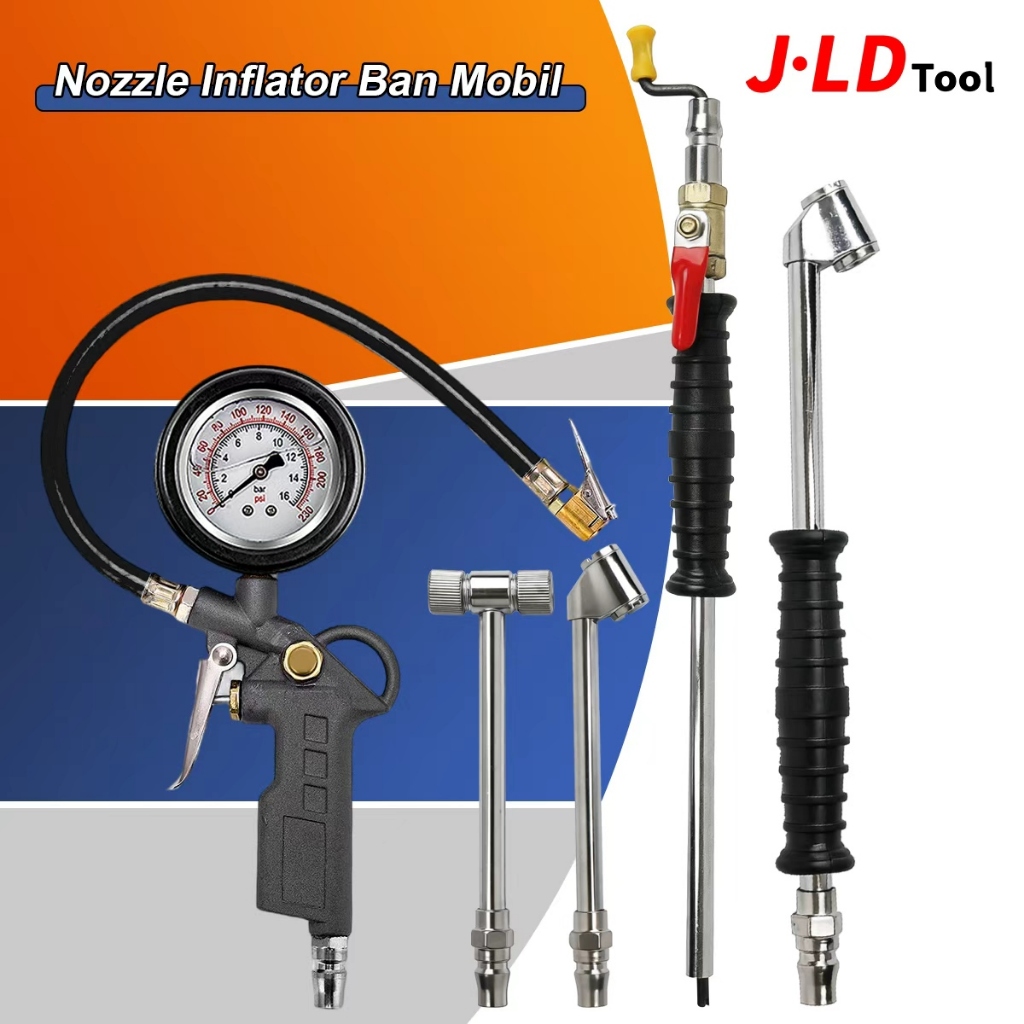Jual JLD Nozzle Inflator Ban Mobil T-type & Angled Type Air Chuck Dual ...
