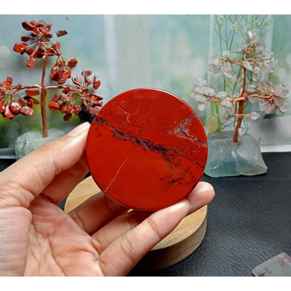 Jual Batu Natural Red Jasper Cushion Round Slice (3) | Shopee Indonesia