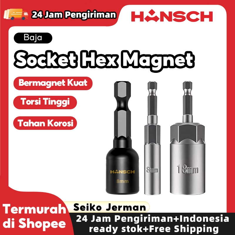 Jual HANSCH Mata Bor Roofing Socket Magnet Hex Adaptor Bit Adaptor Nut ...
