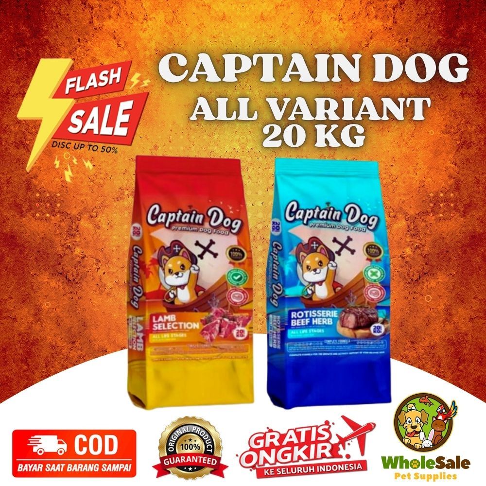 Jual Captain Dog Food 20KG- Dry Food Dog Captain 20KG - Makanan Anjing ...