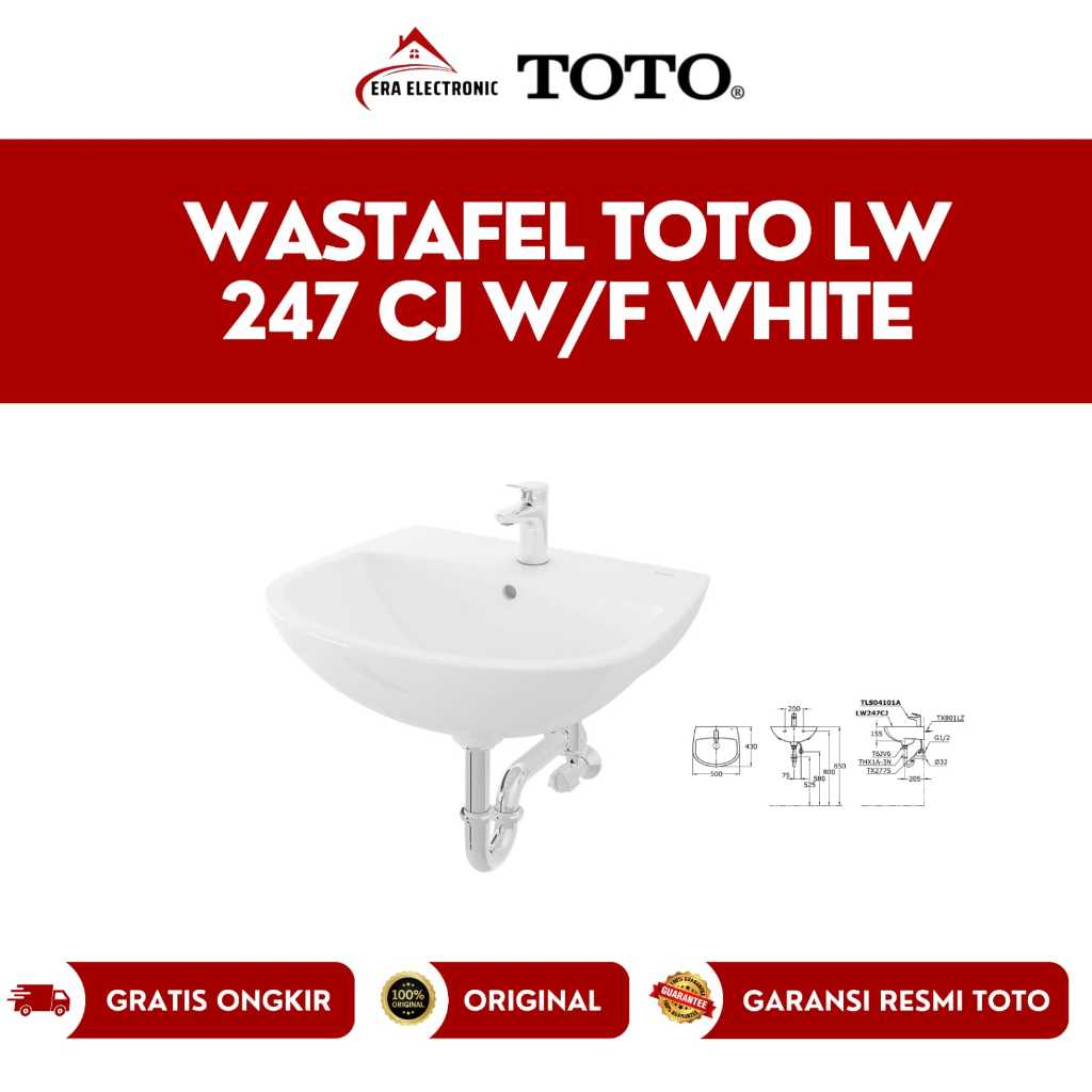 Jual Wastafel Toto LW 247 CJ / LW 247CJ body Only | Shopee Indonesia