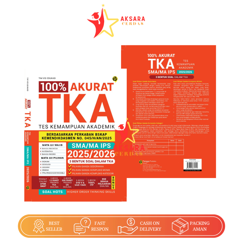 Jual Buku 100% Akurat TKA Tes Kemampuan Akademik SMA MA IPS 2025 2026 3 ...
