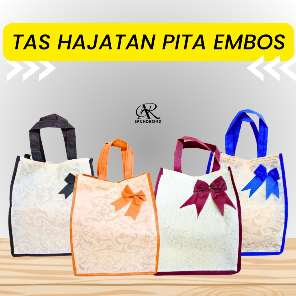 Jual (1 LUSIN=12PCS) Tas Hajatan Embos Pita | Goodiebag Tas Hajatan ...