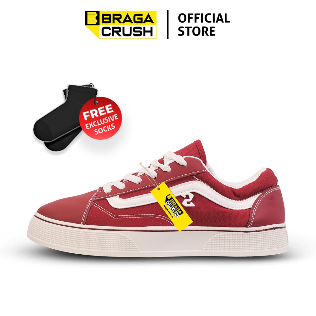 Jual BRAGA CRUSH Cronon Free Kaos Kaki Sepatu Pria sekolah black white ...