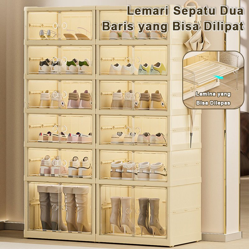 Jual Kotak Penyimpanan Sepatu Lipat, Kotak Sepatu Anti Debu Tanpa ...
