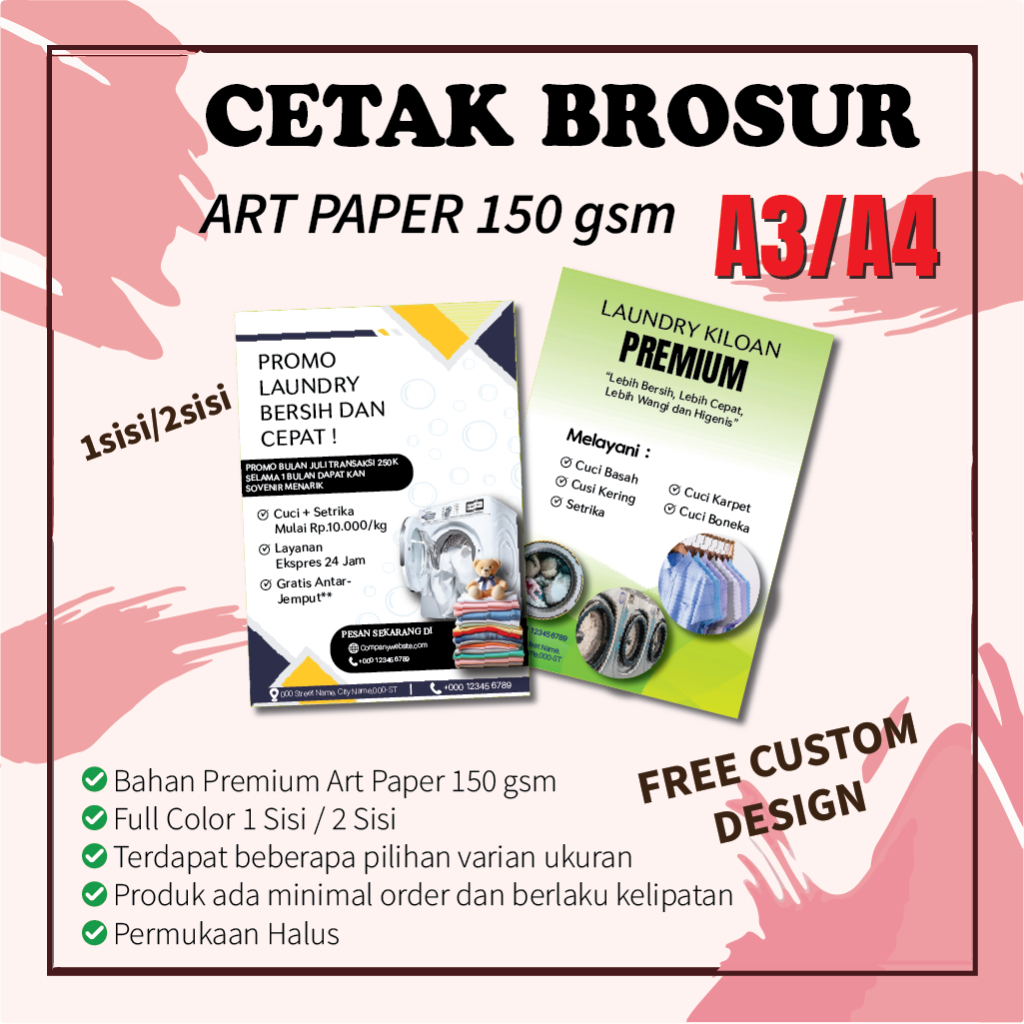 Jual CETAK CUSTOM BROSUR ART PAPER 150 gsm BROSUR FLYER CUSTOM PRODUK ...