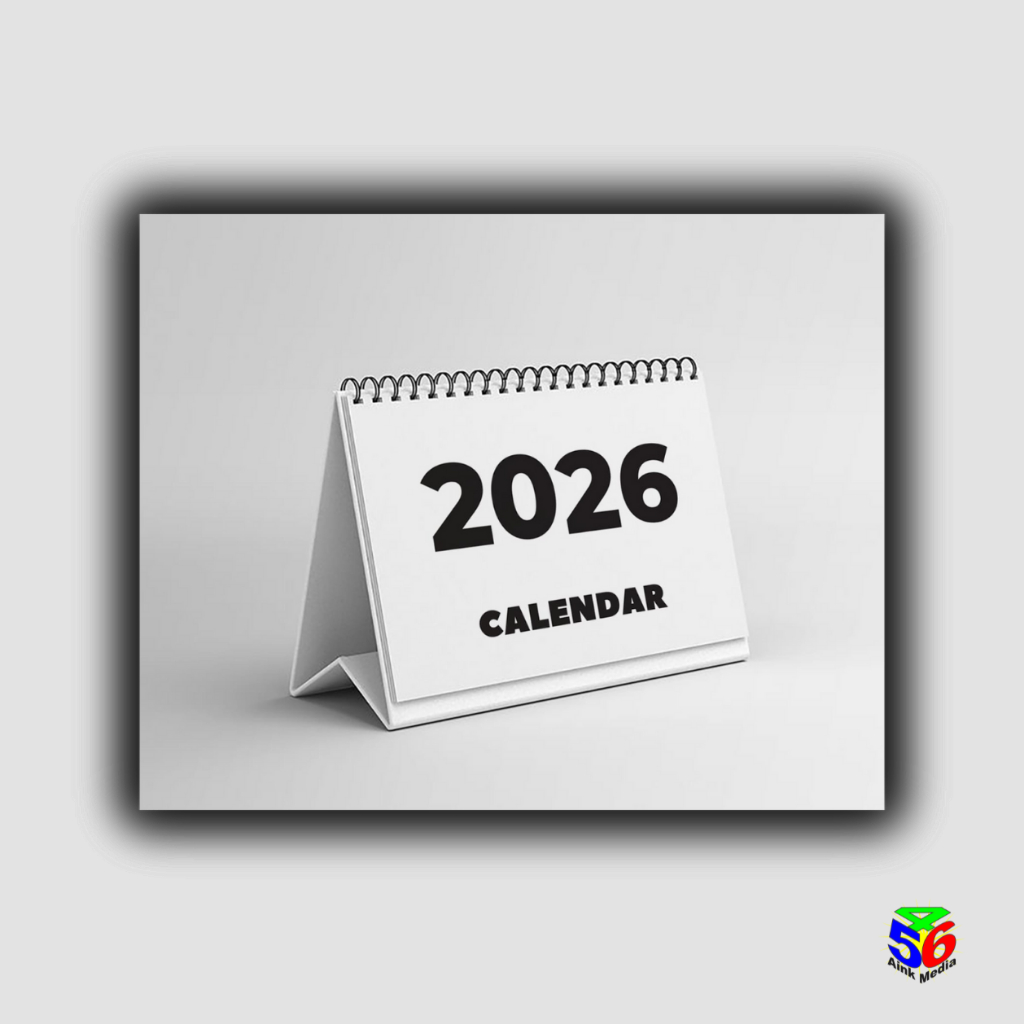 Jual Kalender 2026 A6 Hitam Putih – Kalender Meja Minimalis Elegan ...